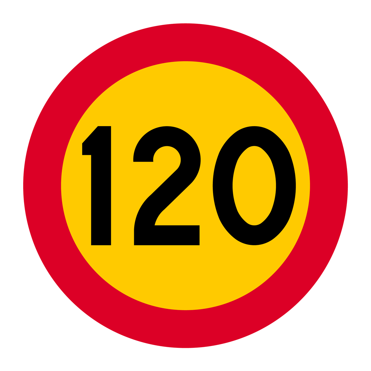 C31-12 Hastighetsbegränsning 120 km/h— Skyltcentralen